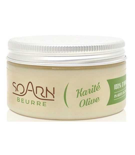 Soarn Beurre de Karité et Olive 100% Naturelle pour Cheveux et Corps